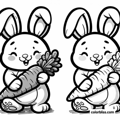 Benny the Bunny and His Carrots Coloring Page | ColorBliss