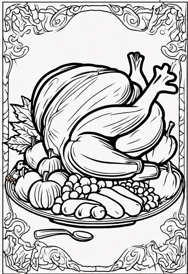 Family Gathering for Thanksgiving Dinner Coloring Page | ColorBliss
