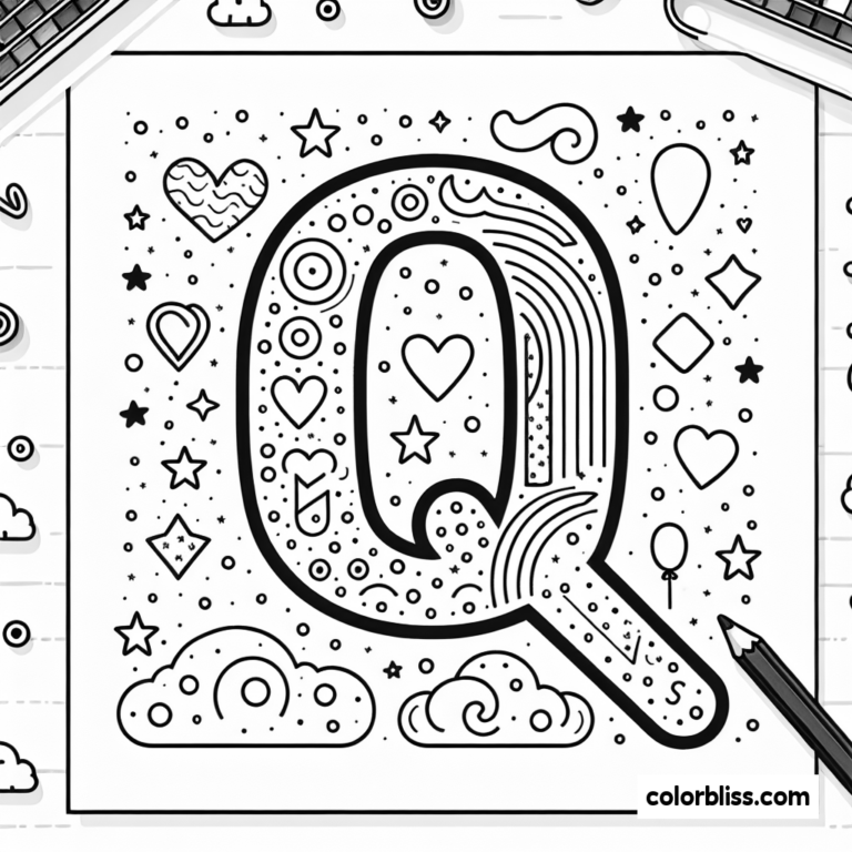 Letter R Doodle Coloring Page | ColorBliss